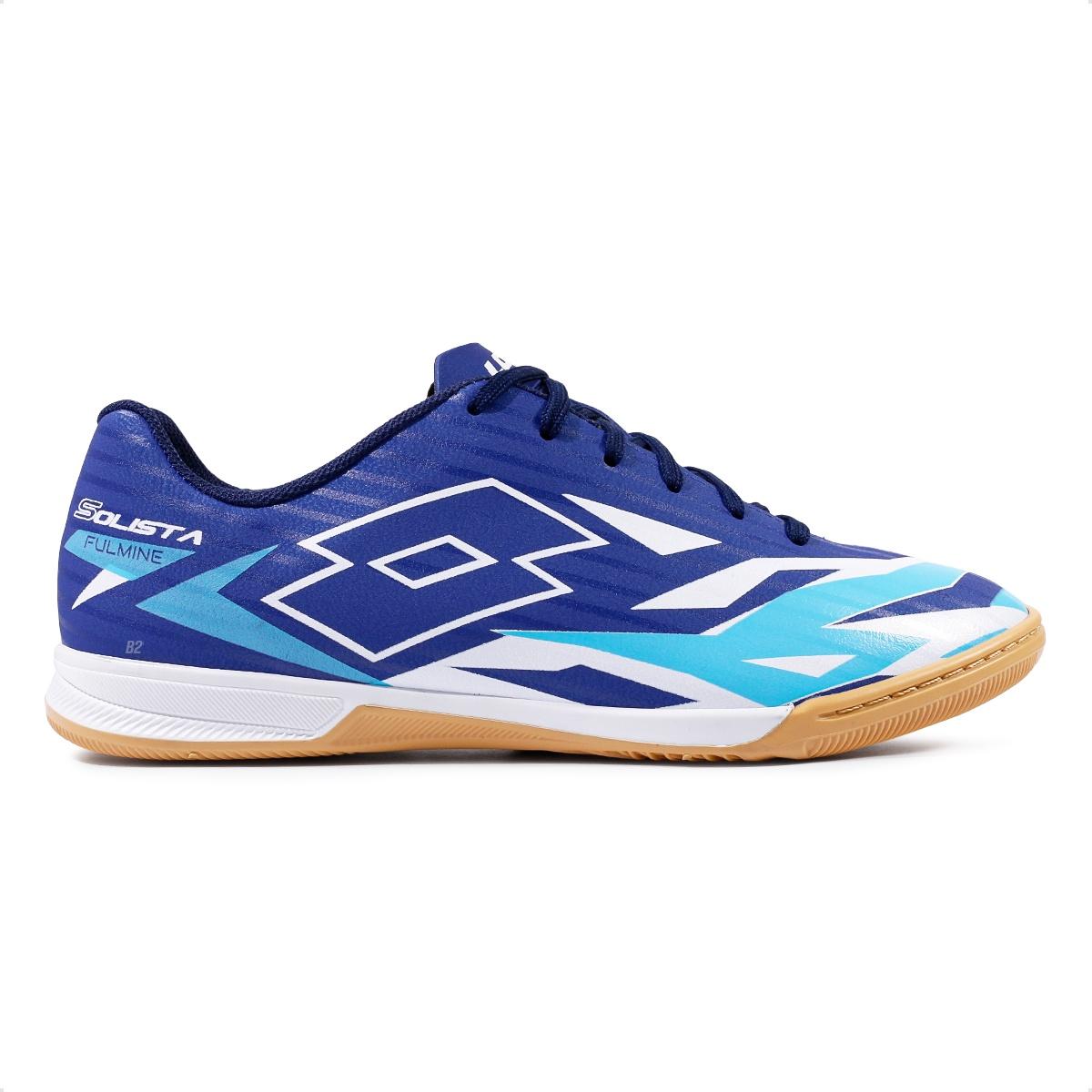 Chuteira Futsal Lotto Solista Fulmine B700 Masculina Marinho / Branco