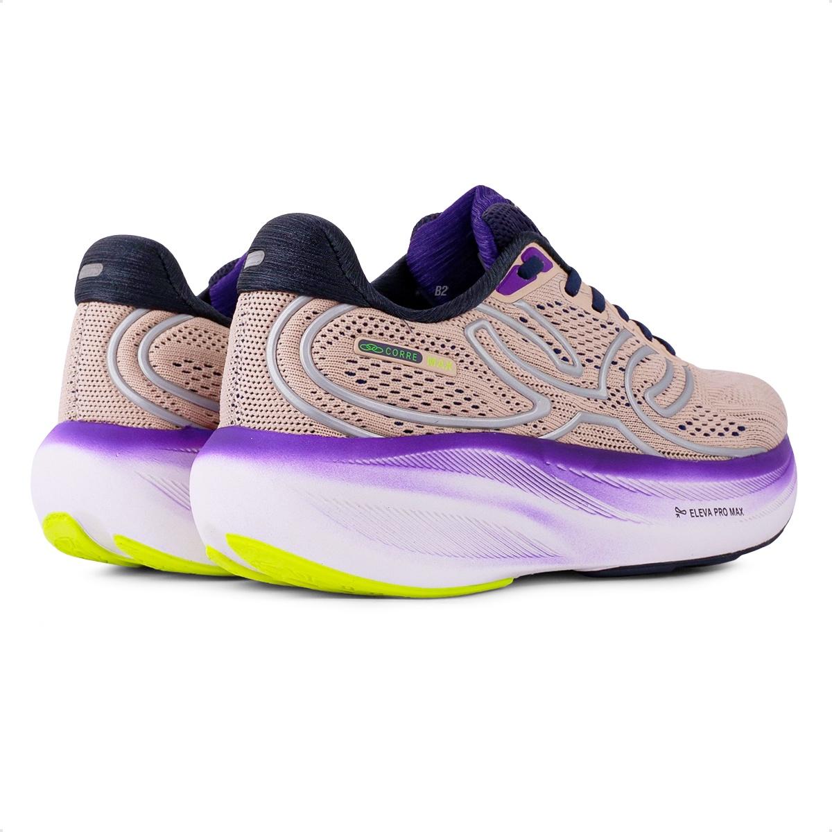 Tênis Olympikus Corre Max Feminino Bege / Roxo