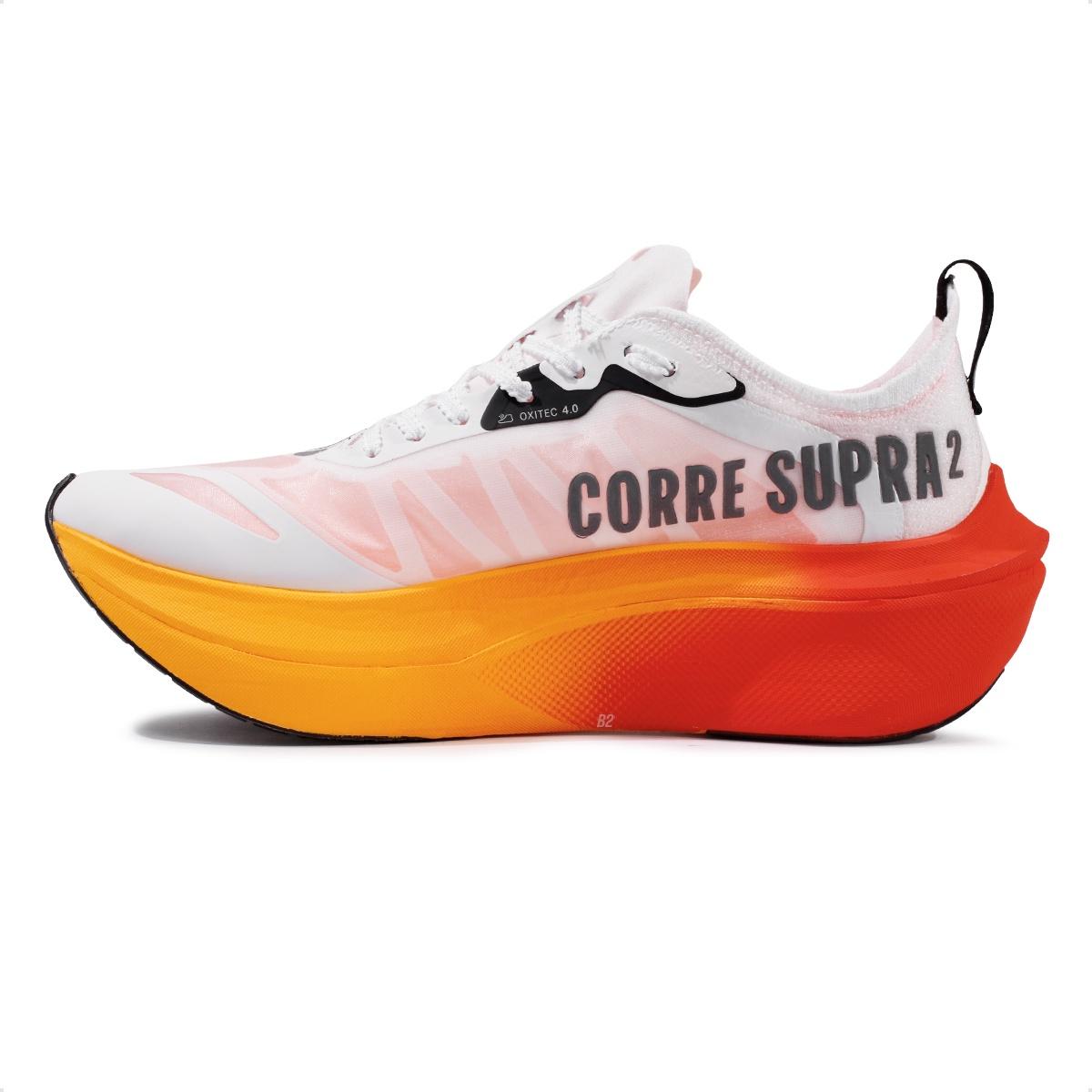 Tênis Olympikus Corre Supra 2 Unissex Branco / Laranja