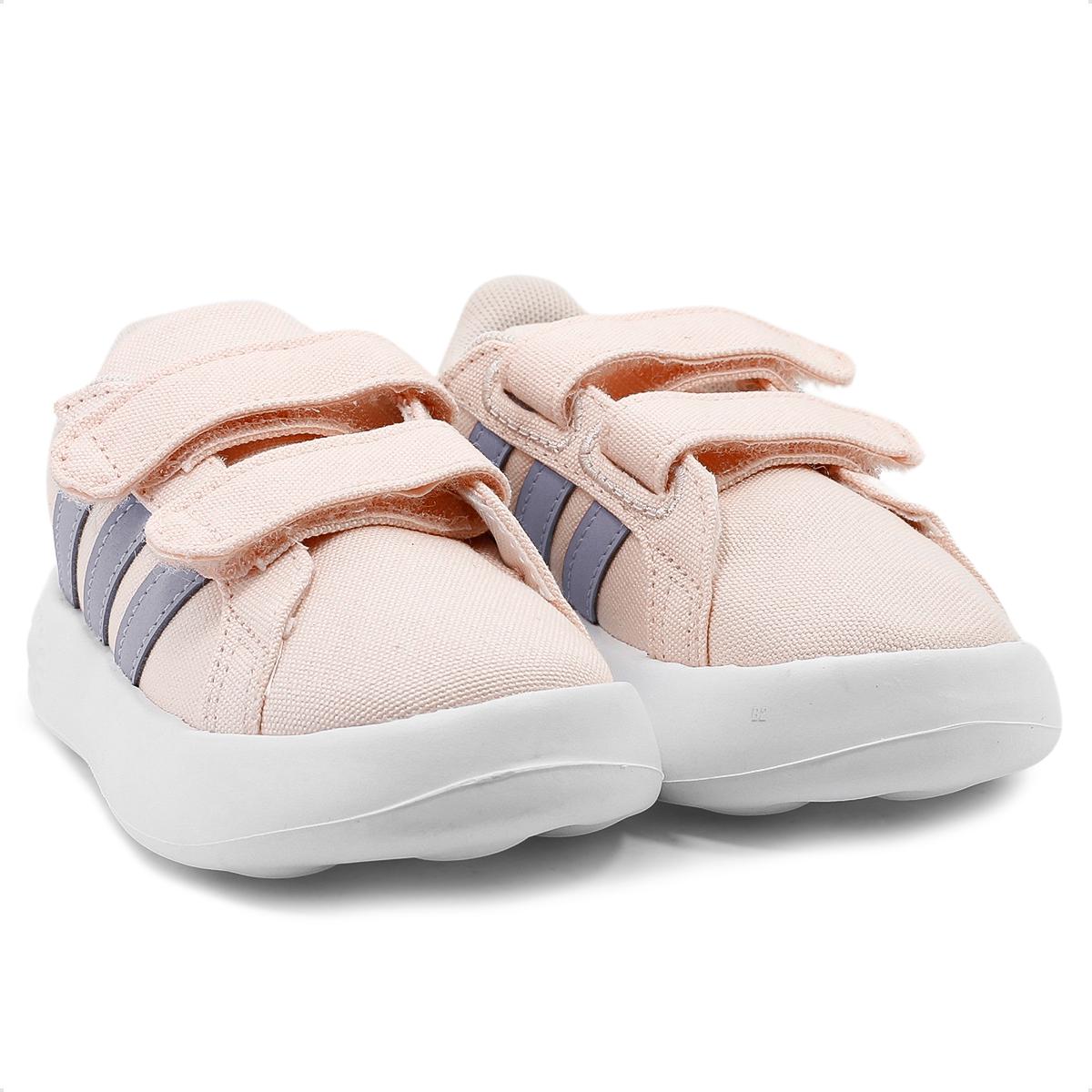 Tênis Adidas Grand Court 2.0 Infantil Rosa / Branco