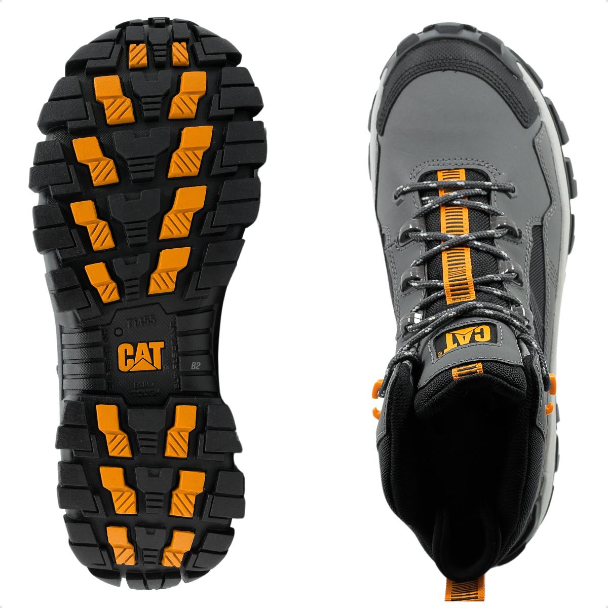 Bota Caterpillar Original Invader Mid Vent CT Masculina Cinza / Preto