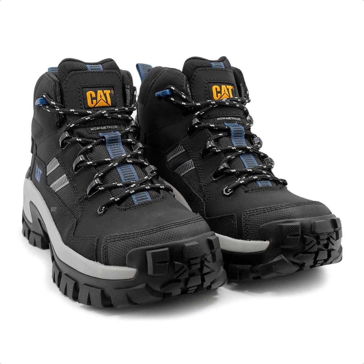 Bota Caterpillar Original Invader Mid Vent CT Masculina Preto / Cinza