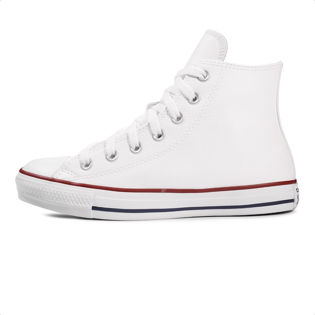 Tênis Converse Chuck Taylor All Star Cano Alto Unissex Branco / Vermelho