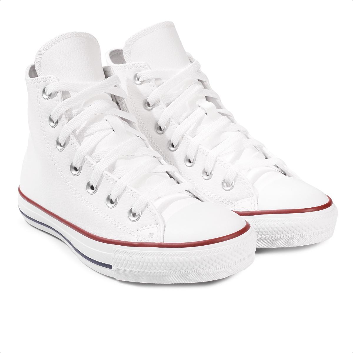 Tênis Converse Chuck Taylor All Star Cano Alto Unissex Branco / Vermelho