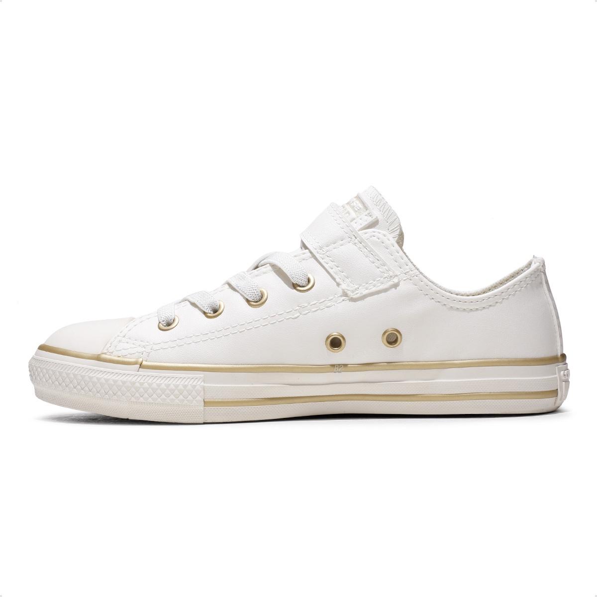 Tênis Converse All Star Chuck Taylor 1v Taylored Lux Bege / Dourado