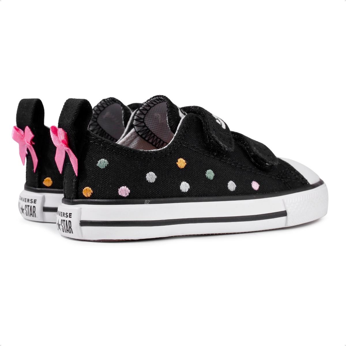 Tênis Converse Chuck Taylor All Star 2V Polka Dots Infantil Preto