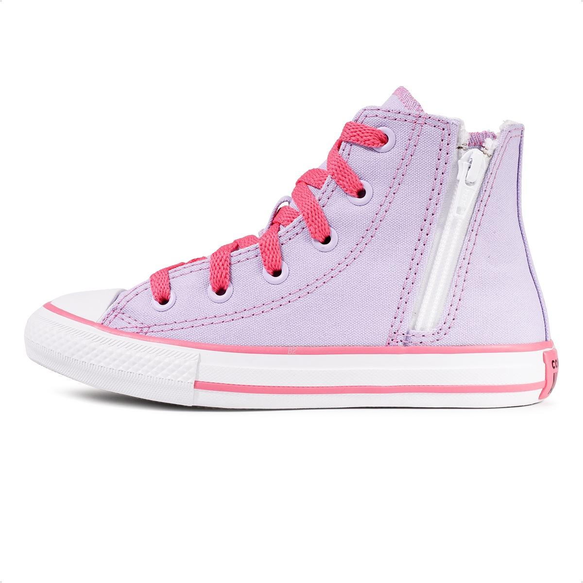 Tênis Converse Chuck Taylor All Star Side Zip Juvenil Lilas / Rosa