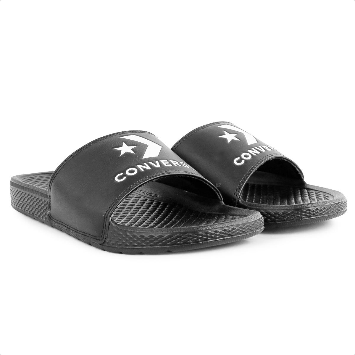 Chinelo Converse All Star Unissex Preto / Branco