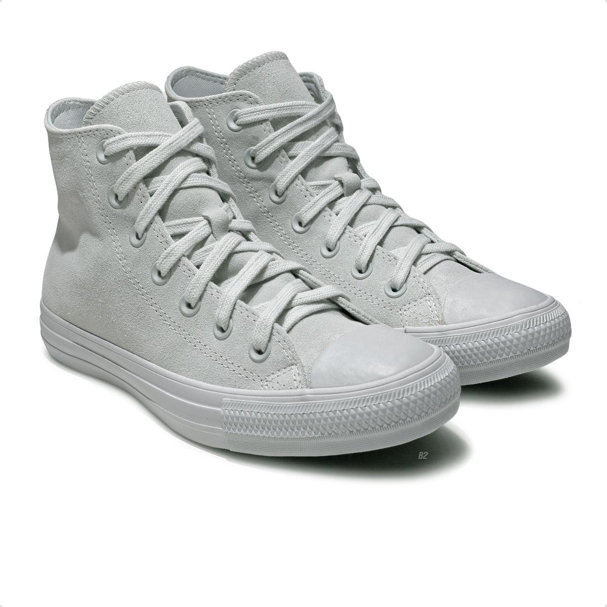 Tênis Converse All Star Chuck Taylor Crafted Color Suede Cano Alto Cinza