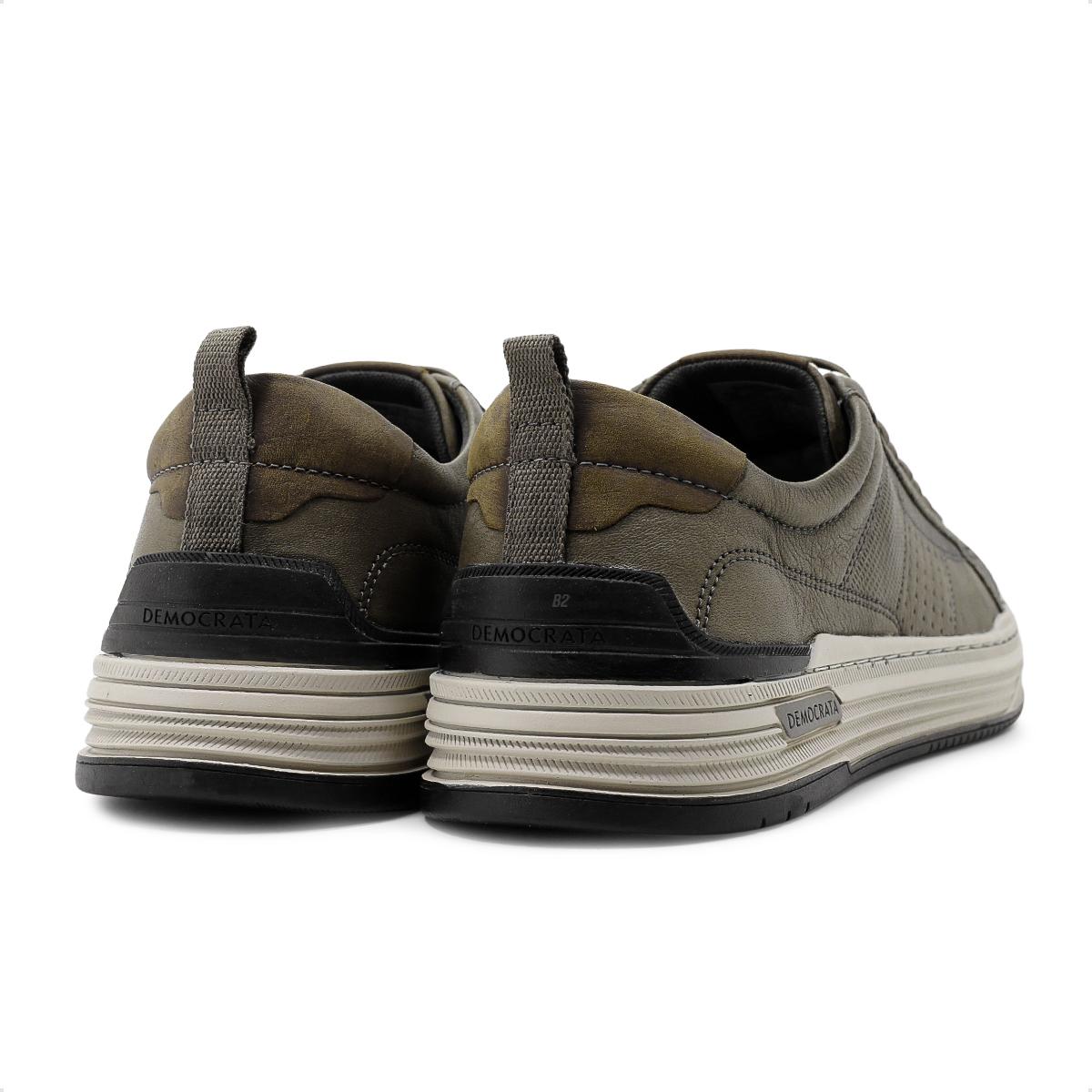 Sapatênis Democrata Denim Mike Masculino Cinza / Marrom