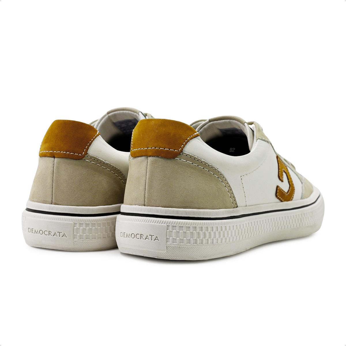 Tênis Democrata Denim Fender Masculino Branco / Marrom