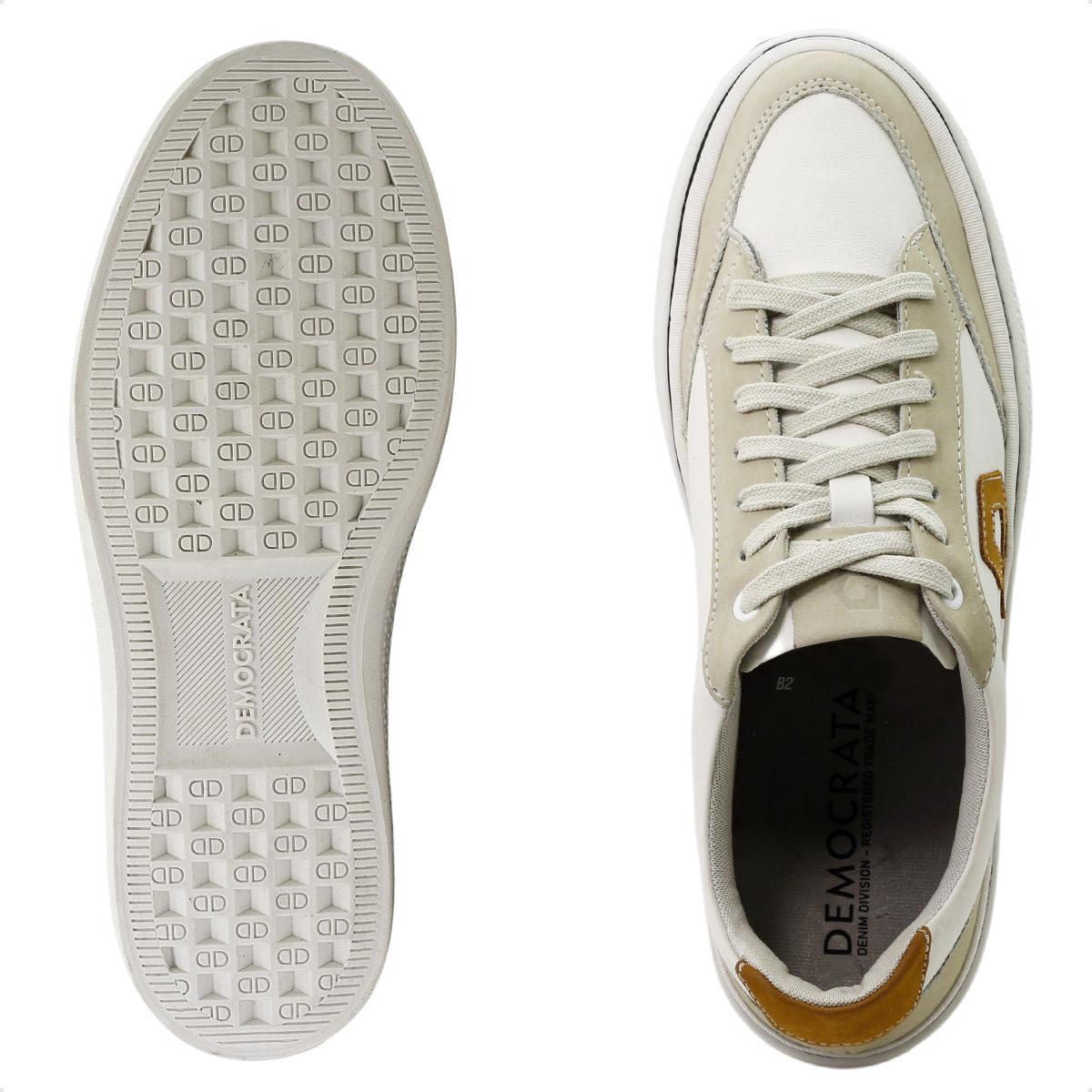 Tênis Democrata Denim Fender Masculino Branco / Marrom