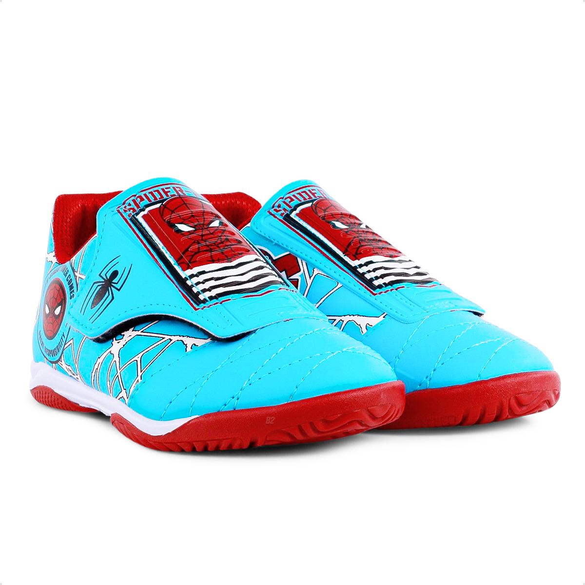 Chuteira Futsal Dray Marvel Original Sem Cadarço Infantil Azul Claro ...