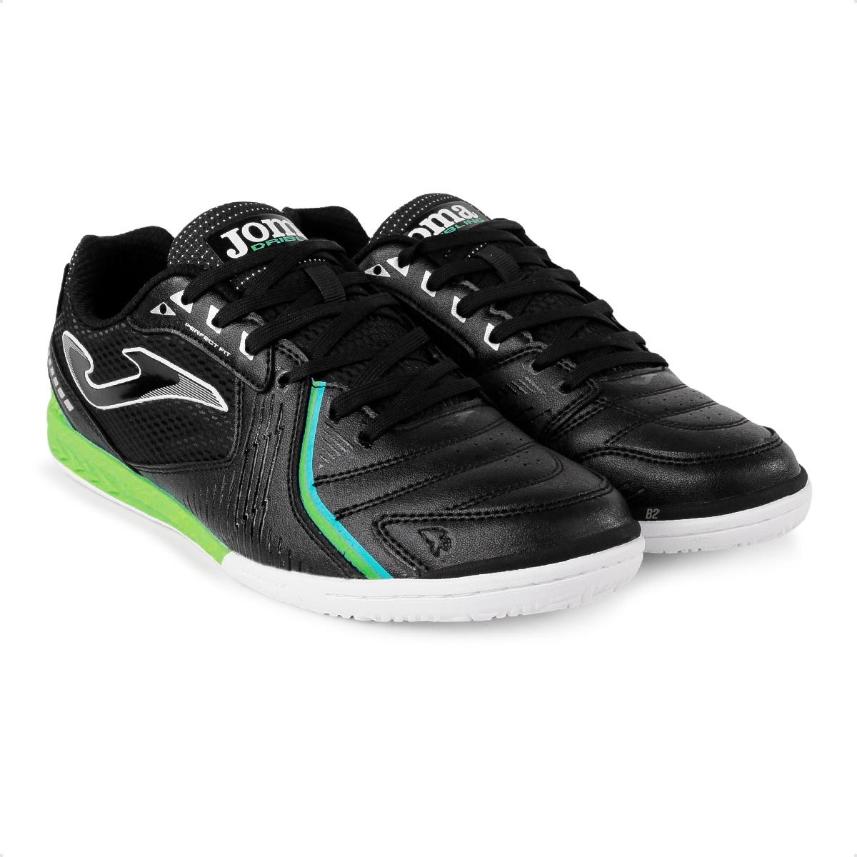 Chuteira Futsal Joma Dribling Futebol de Salão Preto / Verde