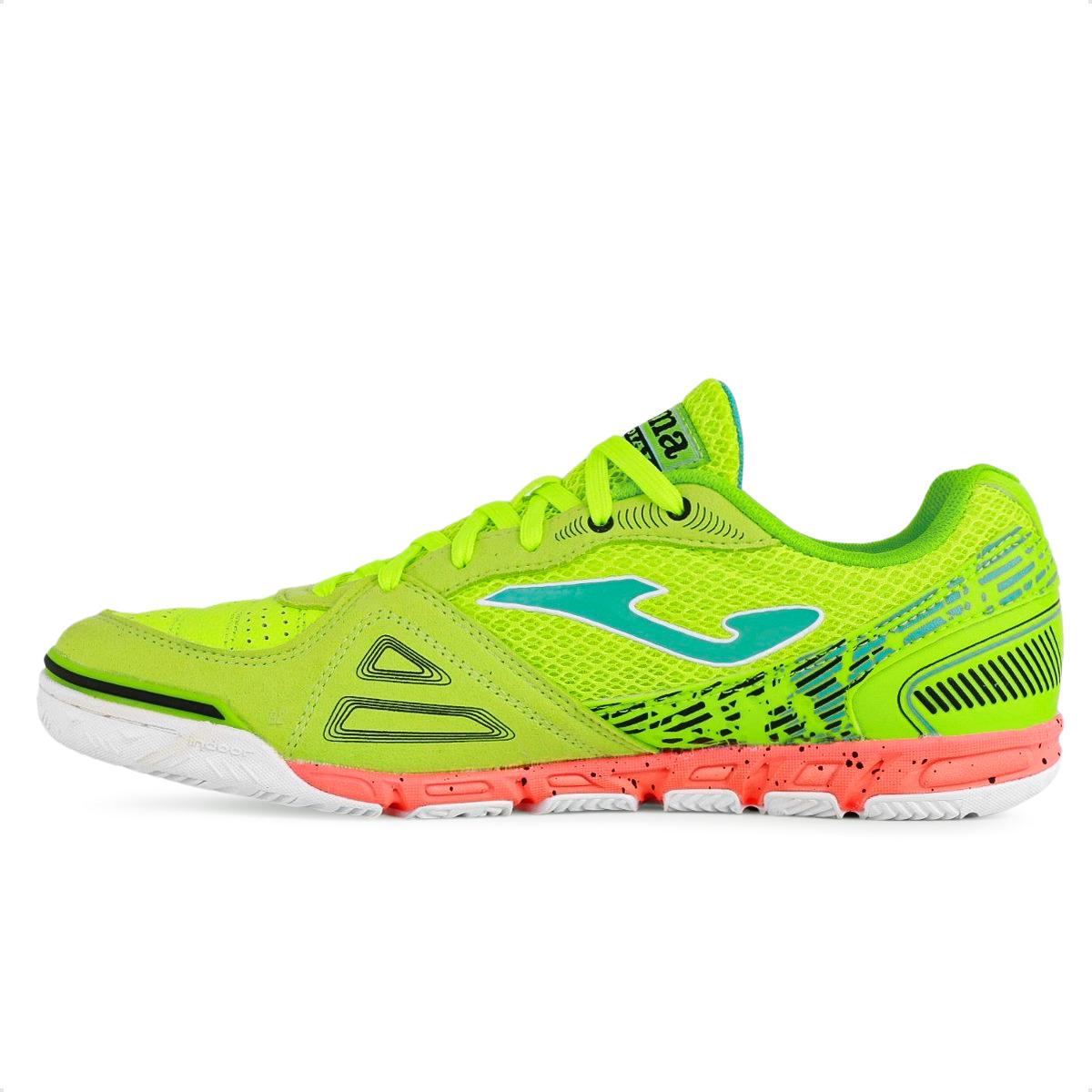 Chuteira Futsal Joma Mundial Masculina Verde Neon