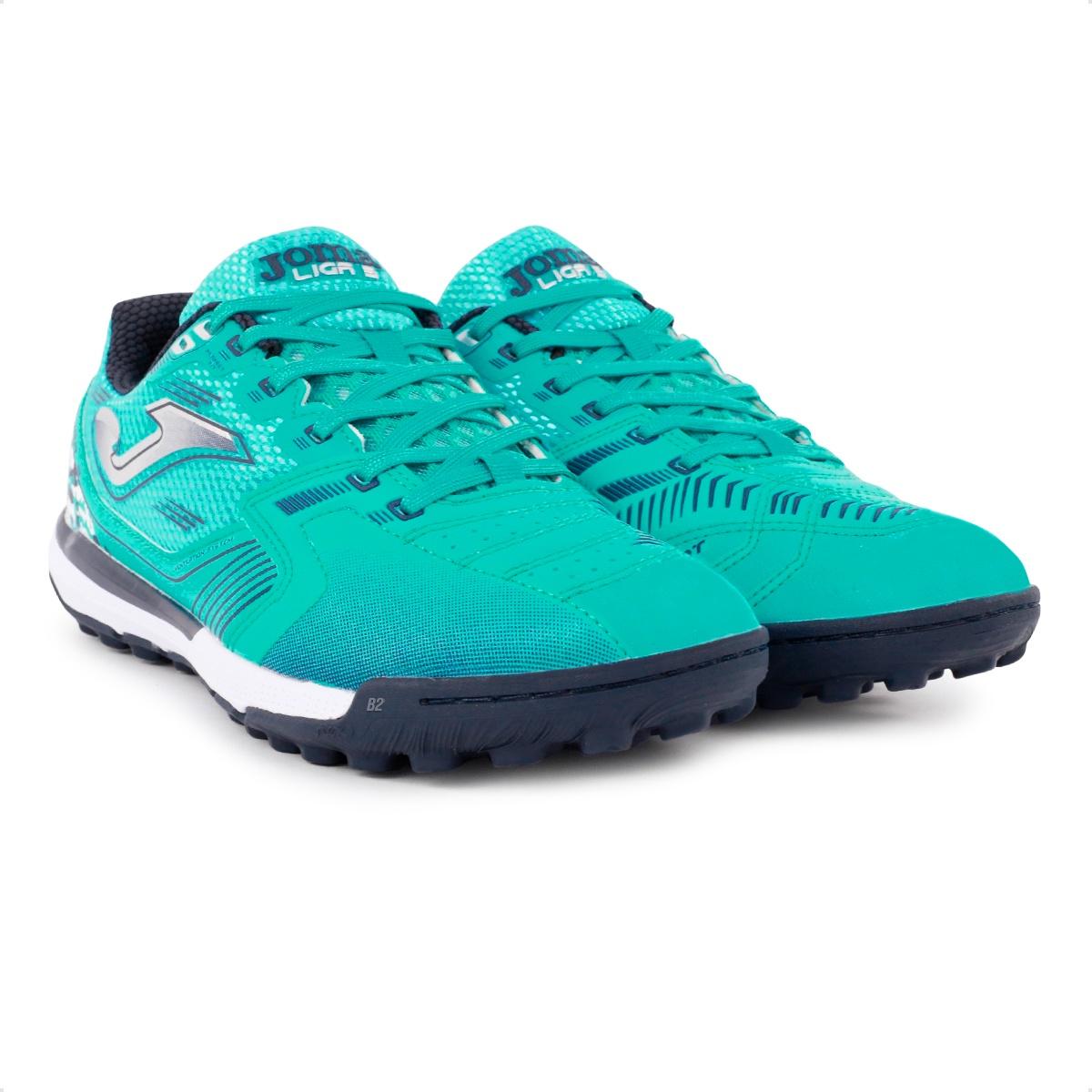 Chuteira Society Joma Liga 5 Verde Água