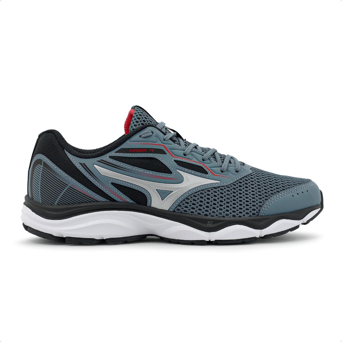 Tênis Mizuno Wave Hawk 4 Masculino Cinza / Preto