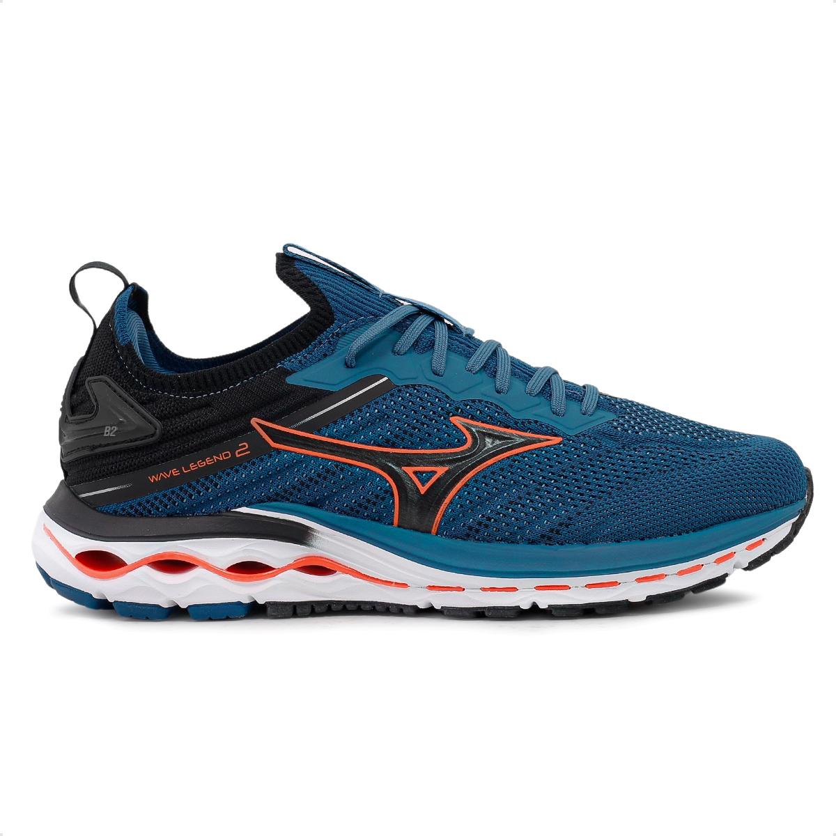 Tênis Mizuno Wave Legend 2 Masculino Marinho / Laranja