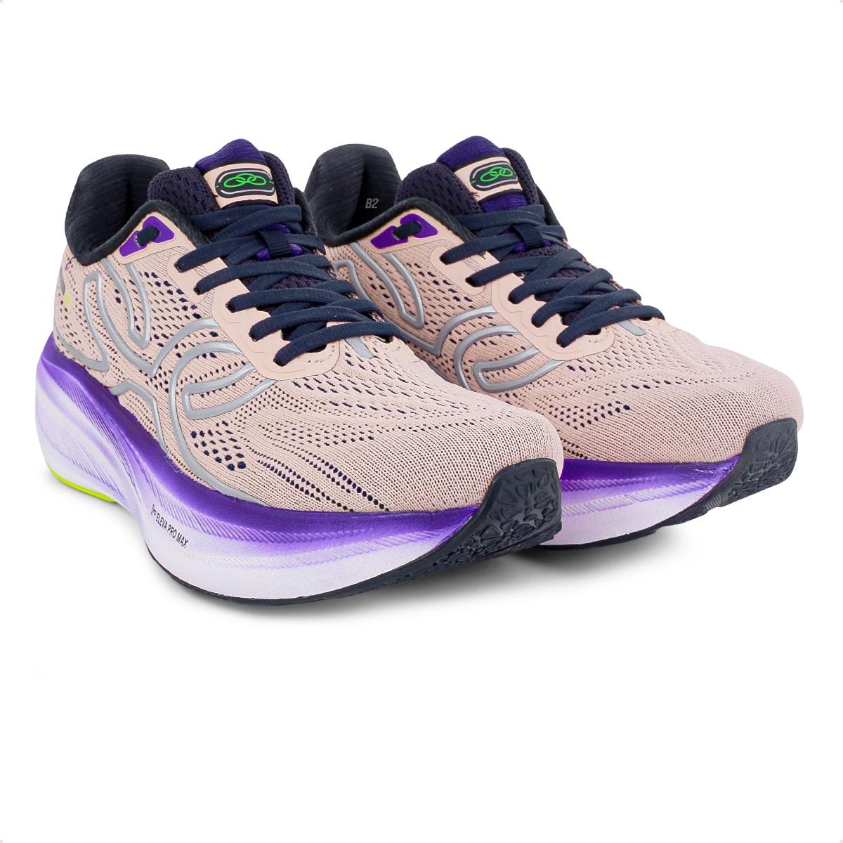 Tênis Olympikus Corre Max Feminino Bege / Roxo
