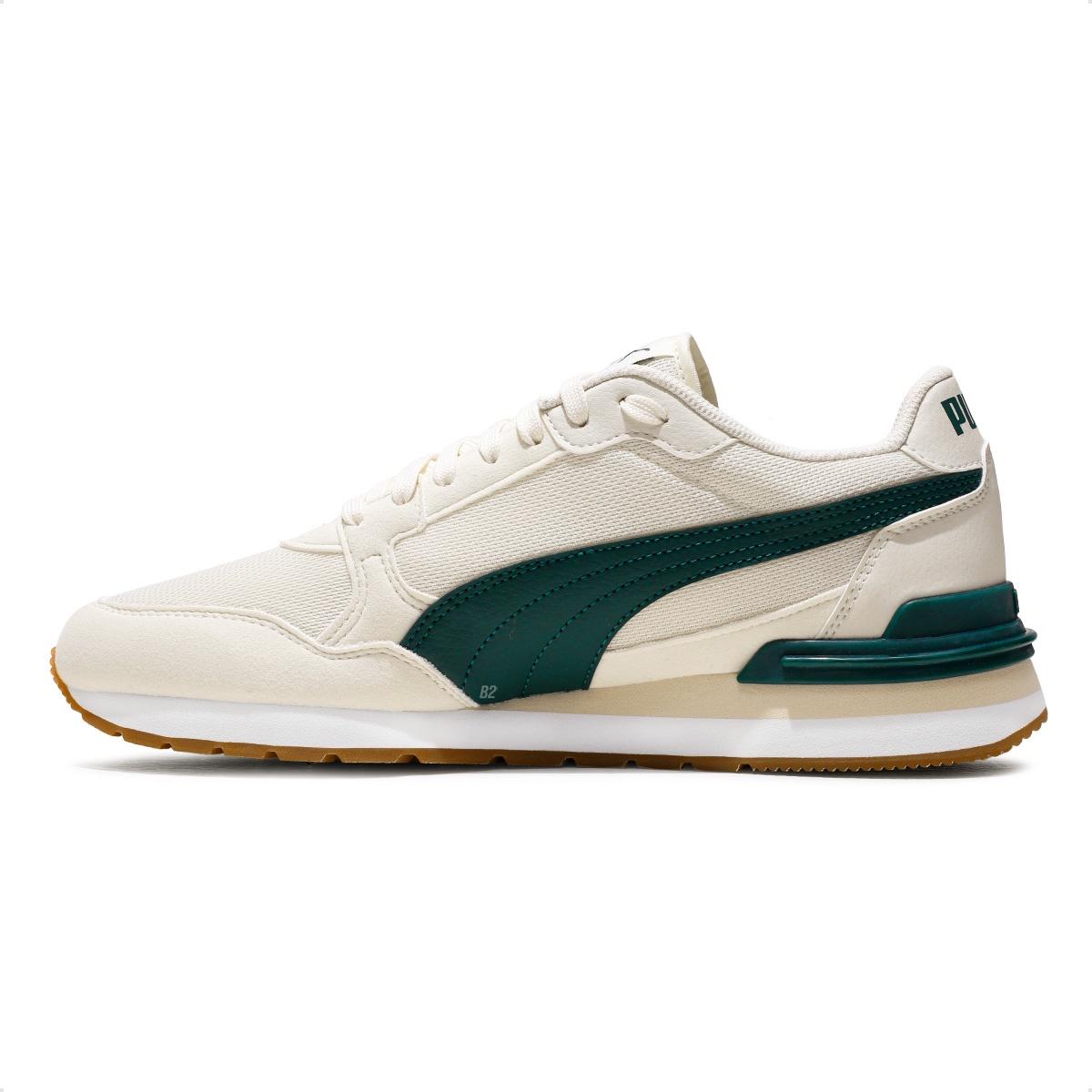 Tênis Puma St Runner V4 L Masculino Bege / Verde
