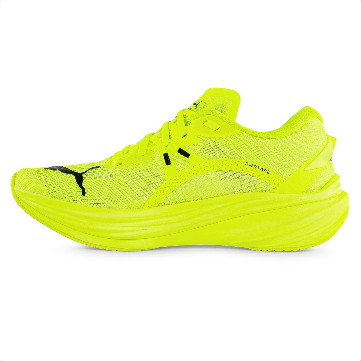 Tênis Puma Deviate Nitro 3 Masculino Amarelo Neon / Preto