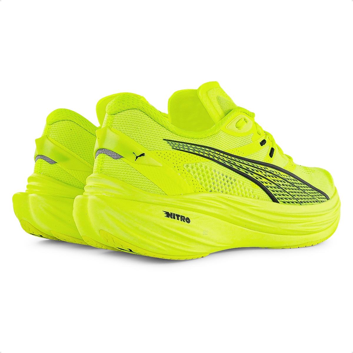 Tênis Puma Deviate Nitro 3 Masculino Amarelo Neon / Preto
