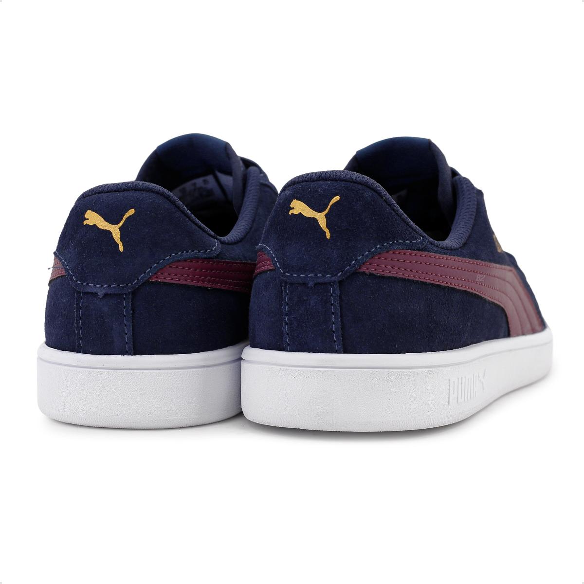 Tenis Puma Smash V2 Bdp Masculino Marinho / Vinho