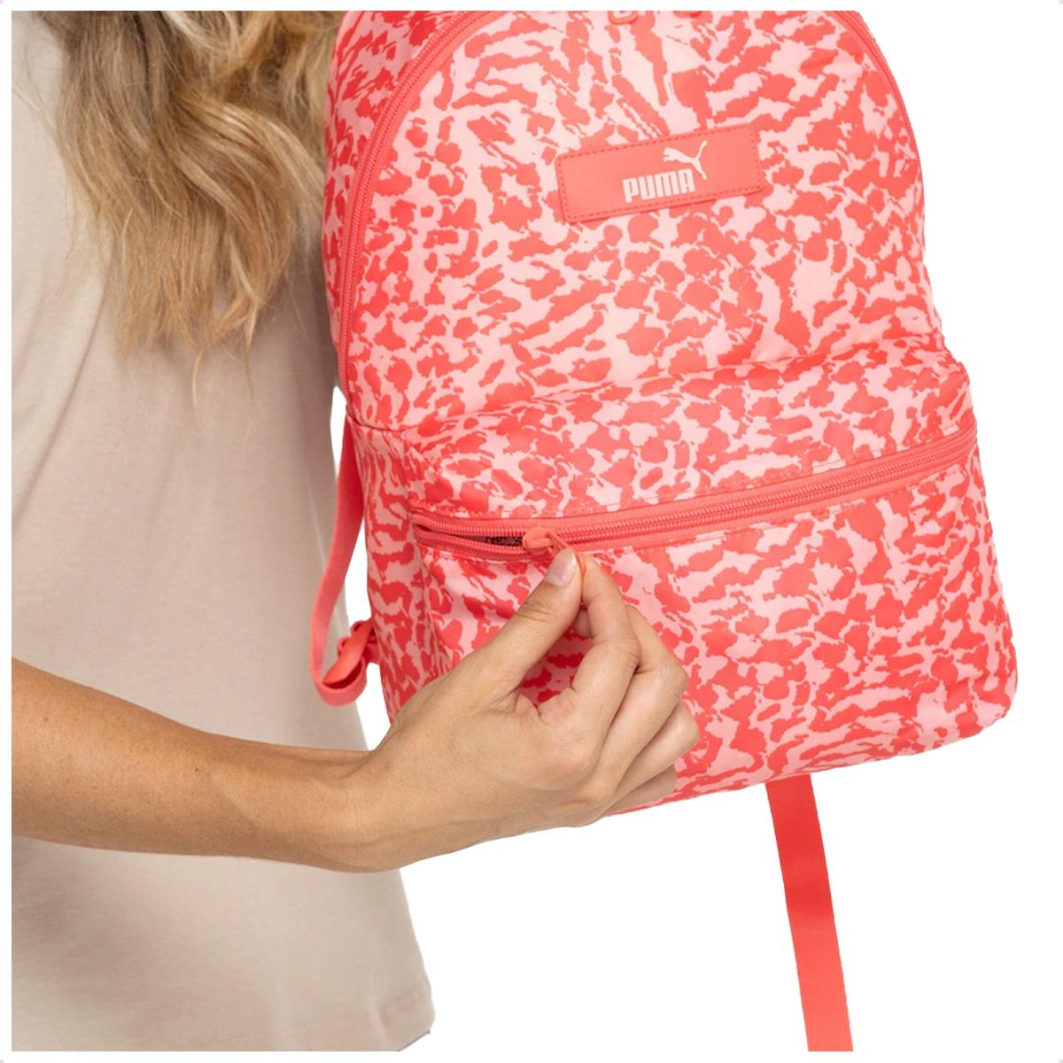 Mochila Puma Core Pop Backpack Coral / Branco