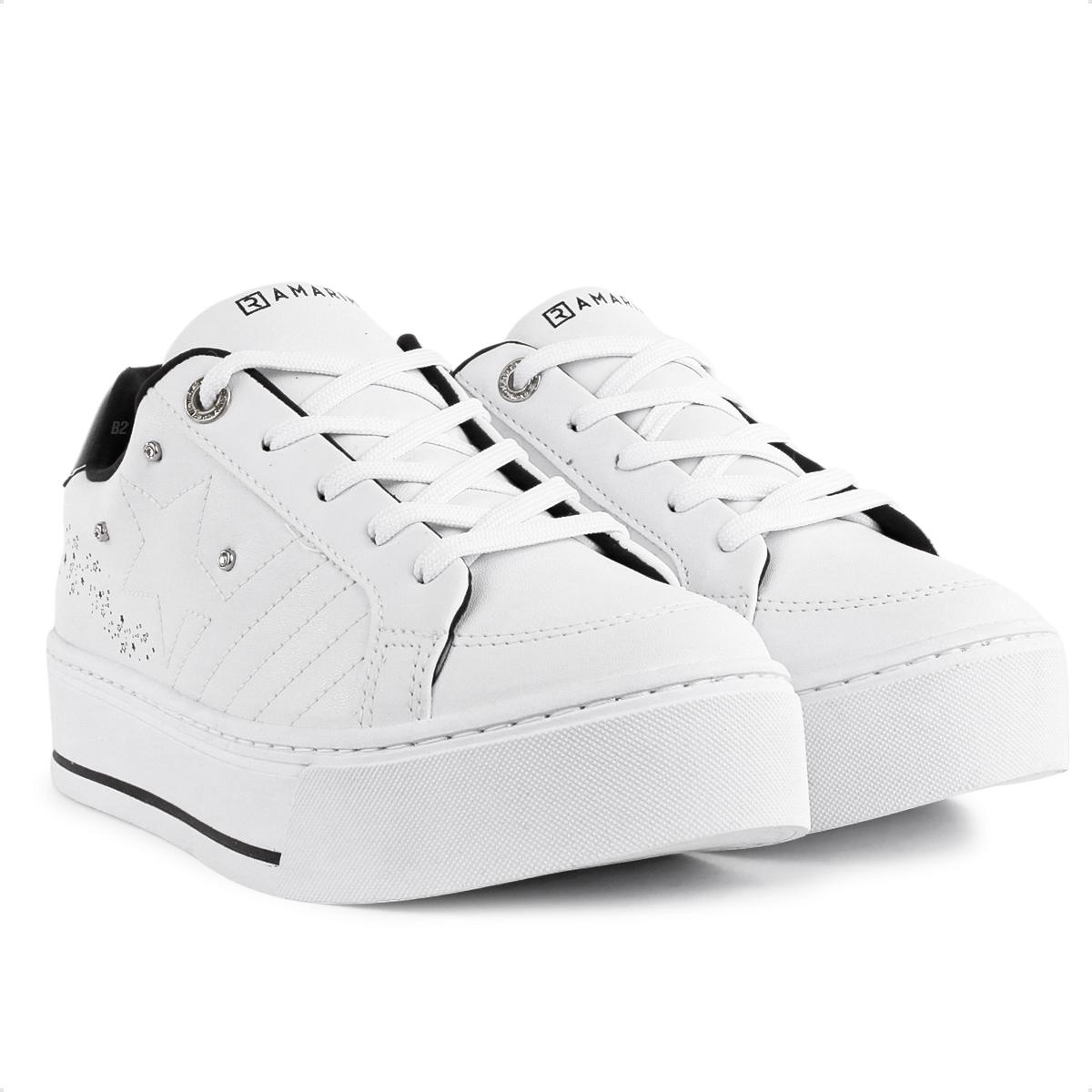 Tênis Ramarim Plataforma Feminino Branco / Preto