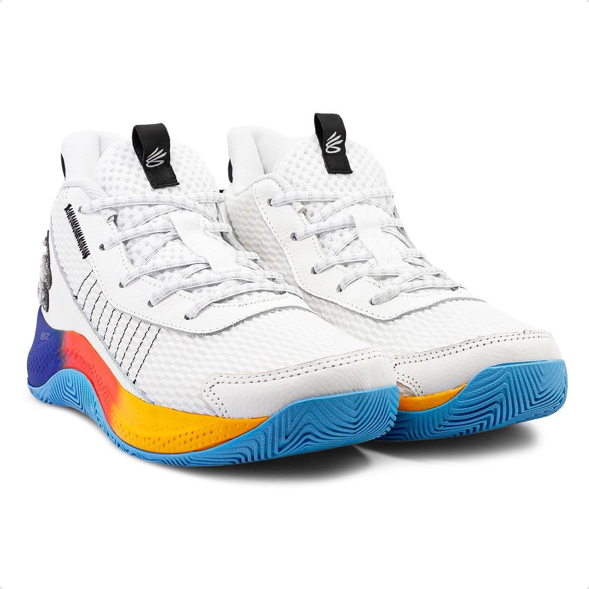 Tênis Under Armour Curry 3Z7 Basquete Masculino Branco / Azul