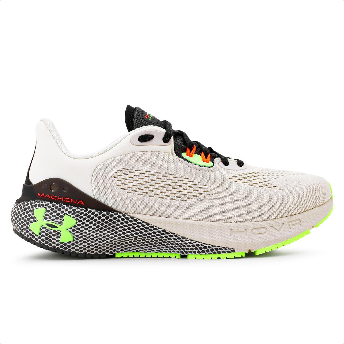 Tênis Under Armour Hovr Bluetooth Machina 3 Masculino Bege / Verde