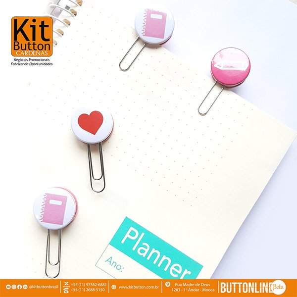 BOTTON CLIPS PARA PAPEL (25mm) 100 UND - a partir de R$105,54 - Kit ...